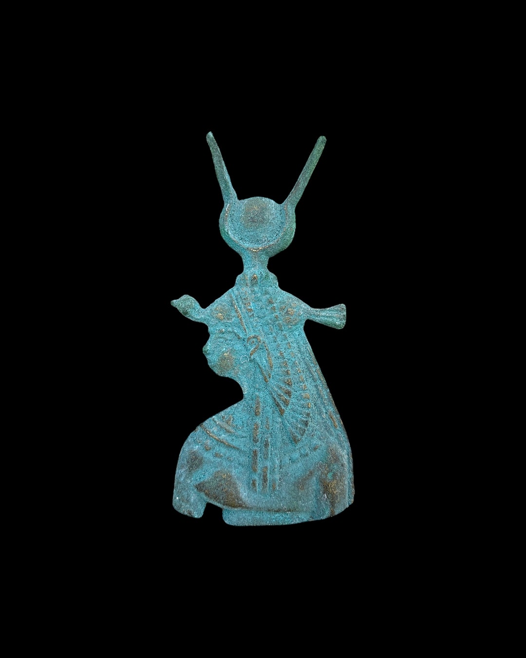 Isis Bronze Amulet - Ancient Egyptian Goddess Aset - Handcrafted in ...