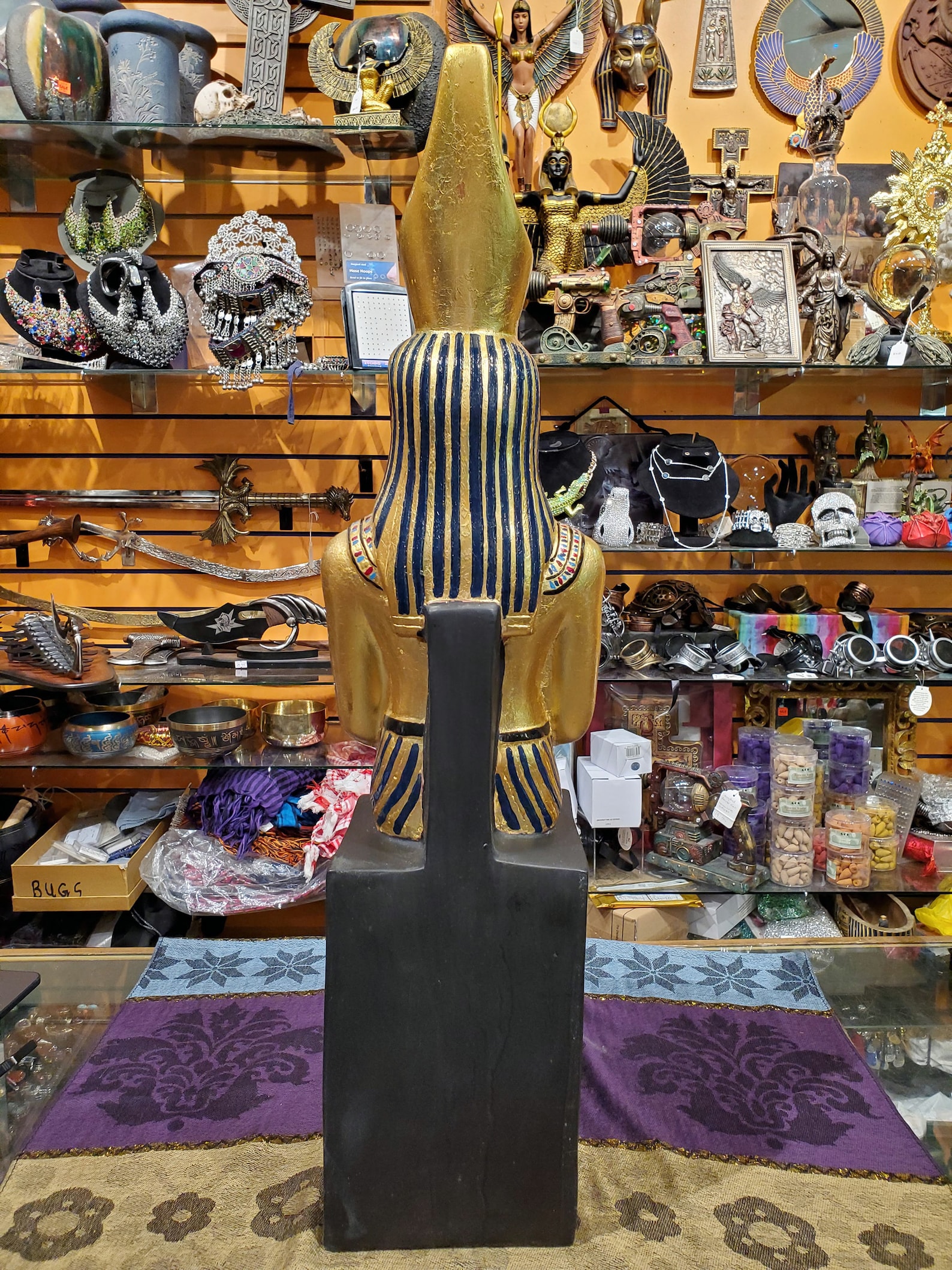 Vintage Gold Horus Statue - Made in Egypt - Very Large Ancient Egyptian ...