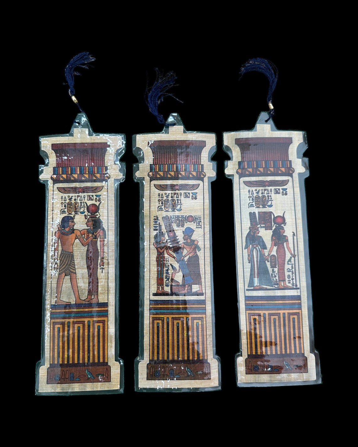 Papyrus Bookmarks - Set of 3 - Egyptian Papyrus Made in Egypt - Deluxe ...