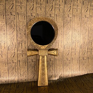 Vintage Egyptian Ankh Hand Mirror - Etsy