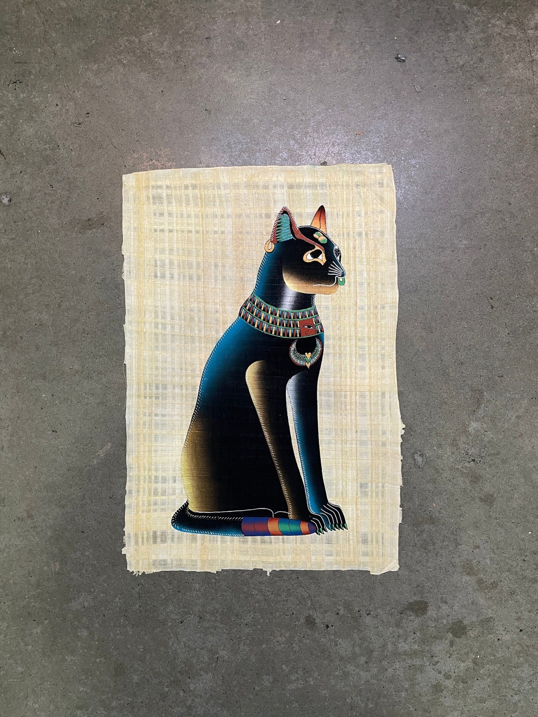 Egyptian Goddess Bastet Papyrus - Cat Goddess Bast - Made in Egypt ...