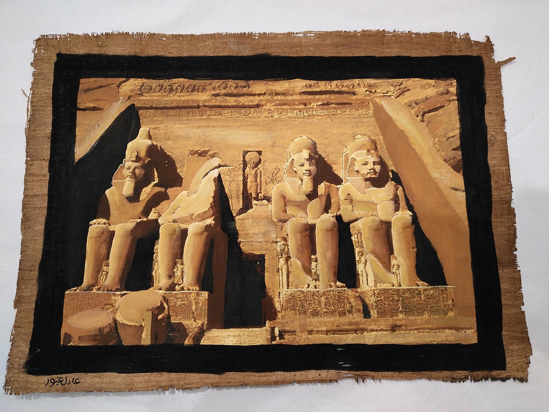 Abu Simbel sur Papyrus Antiqued Edition Limitée 30x40cm - Etsy France