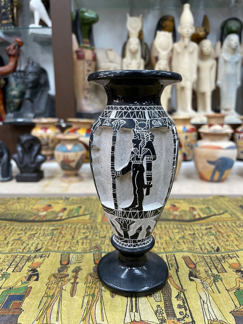 Basalt Vase Hand-carved - Made in Egypt - Heavy Solid Basalt Stone ...