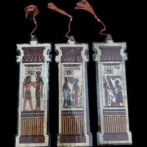 Papyrus Bookmarks - Set of 3 - Egyptian Papyrus Made in Egypt - Deluxe ...