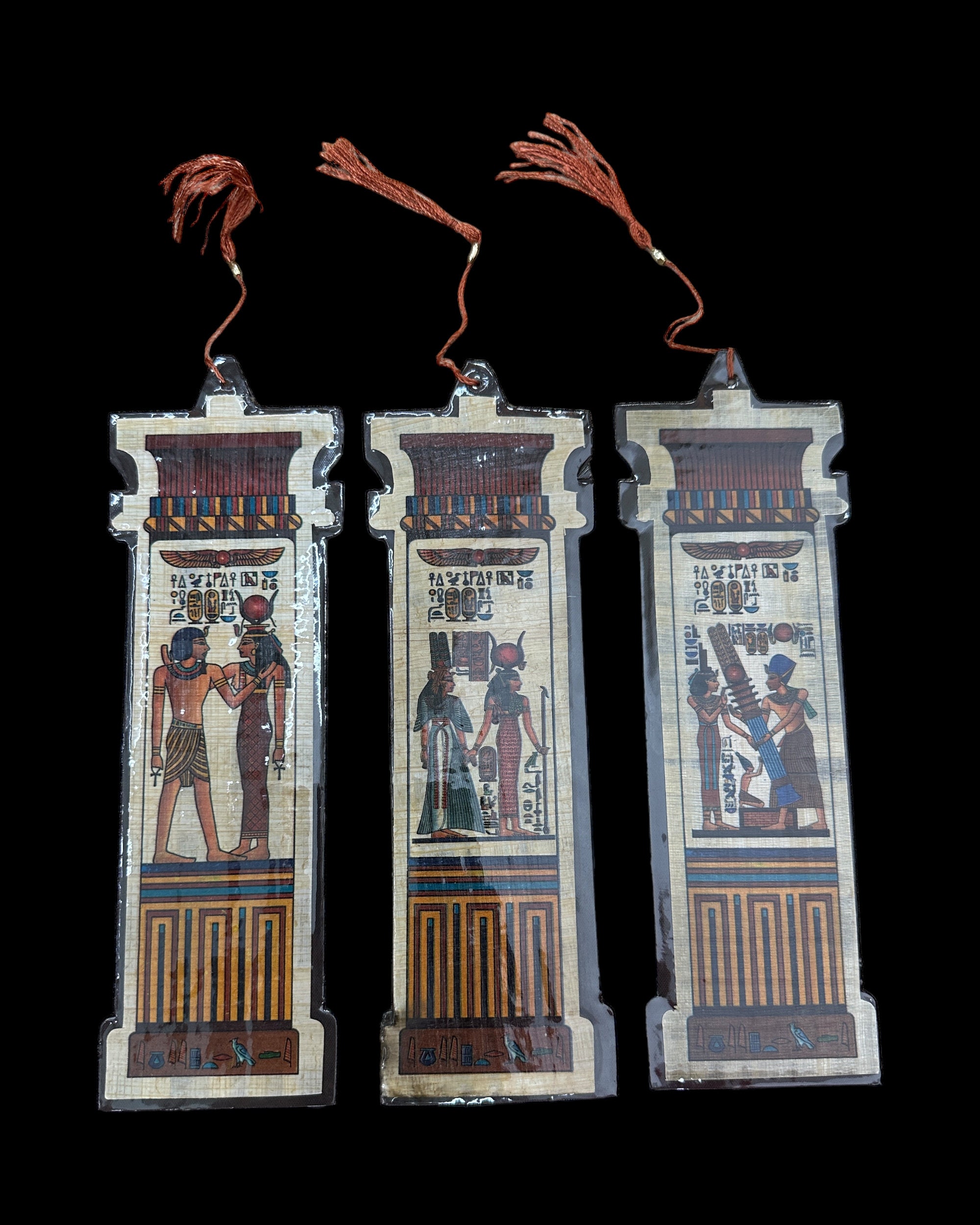 Papyrus Bookmarks - Set of 3 - Egyptian Papyrus Made in Egypt - Deluxe ...