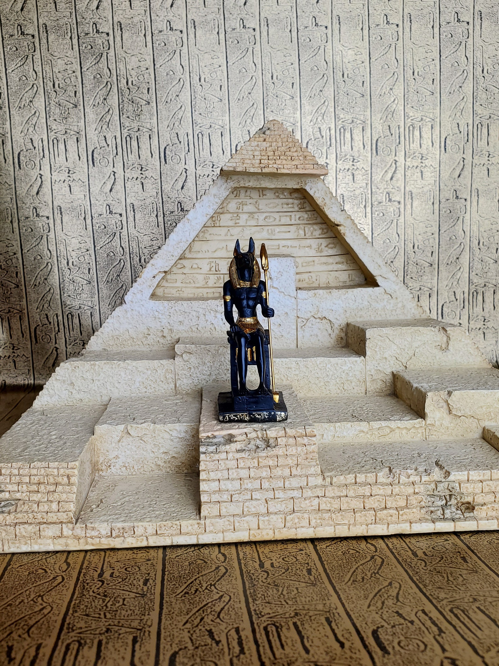 Vintage Anubis in Throne Mini Statue Hand-painted Egyptian - Etsy