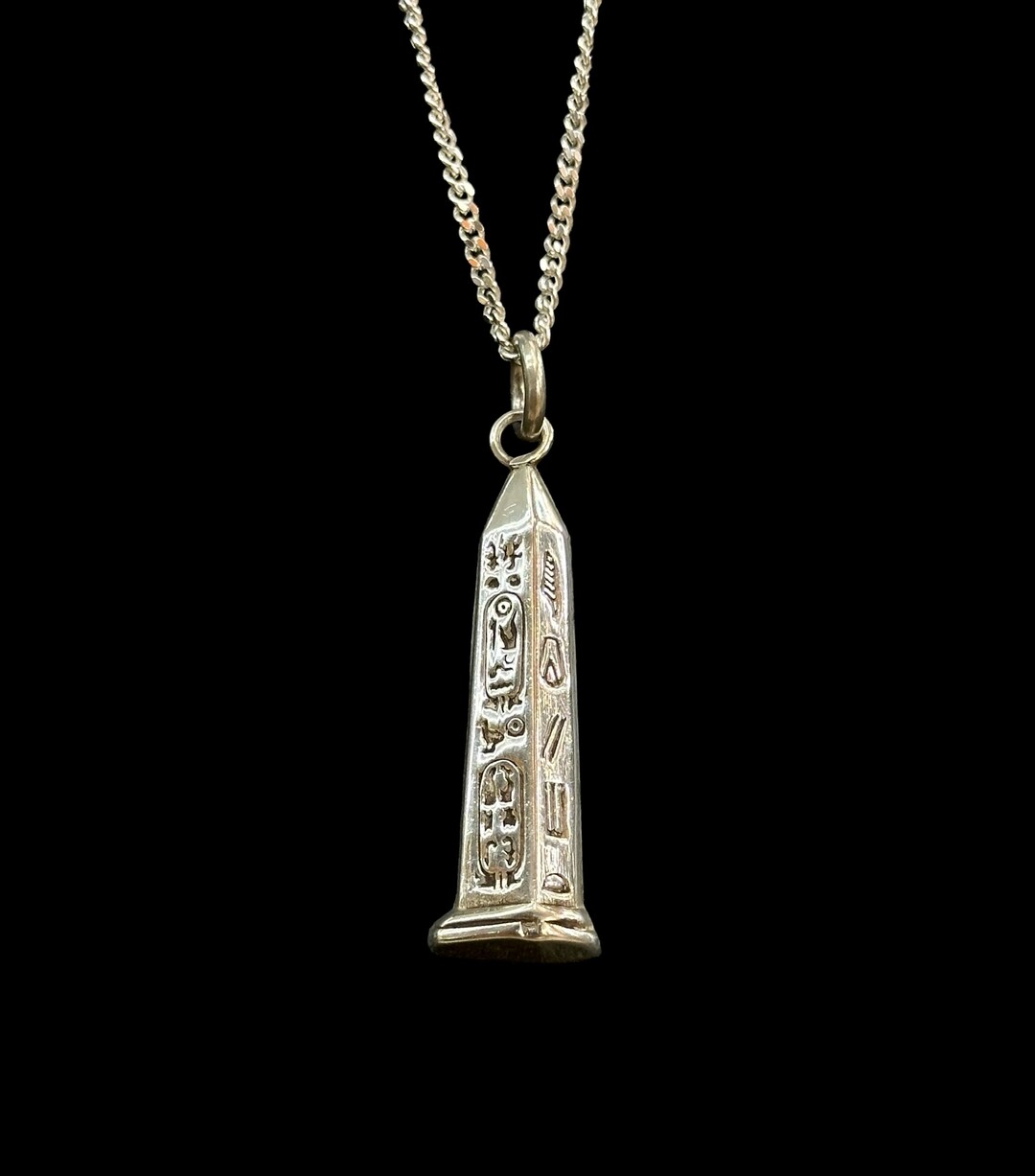 Obelisk Pendant Sterling Silver Made in Egypt Vintage Ancient Egyptian ...