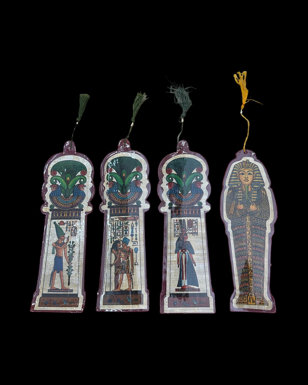 Papyrus Bookmarks - Set of 4 - Egyptian Papyrus Made in Egypt - Deluxe ...