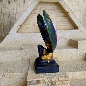 Vintage Isis Mini Statue - Small Hand-painted Ancient Egyptian Goddess ...