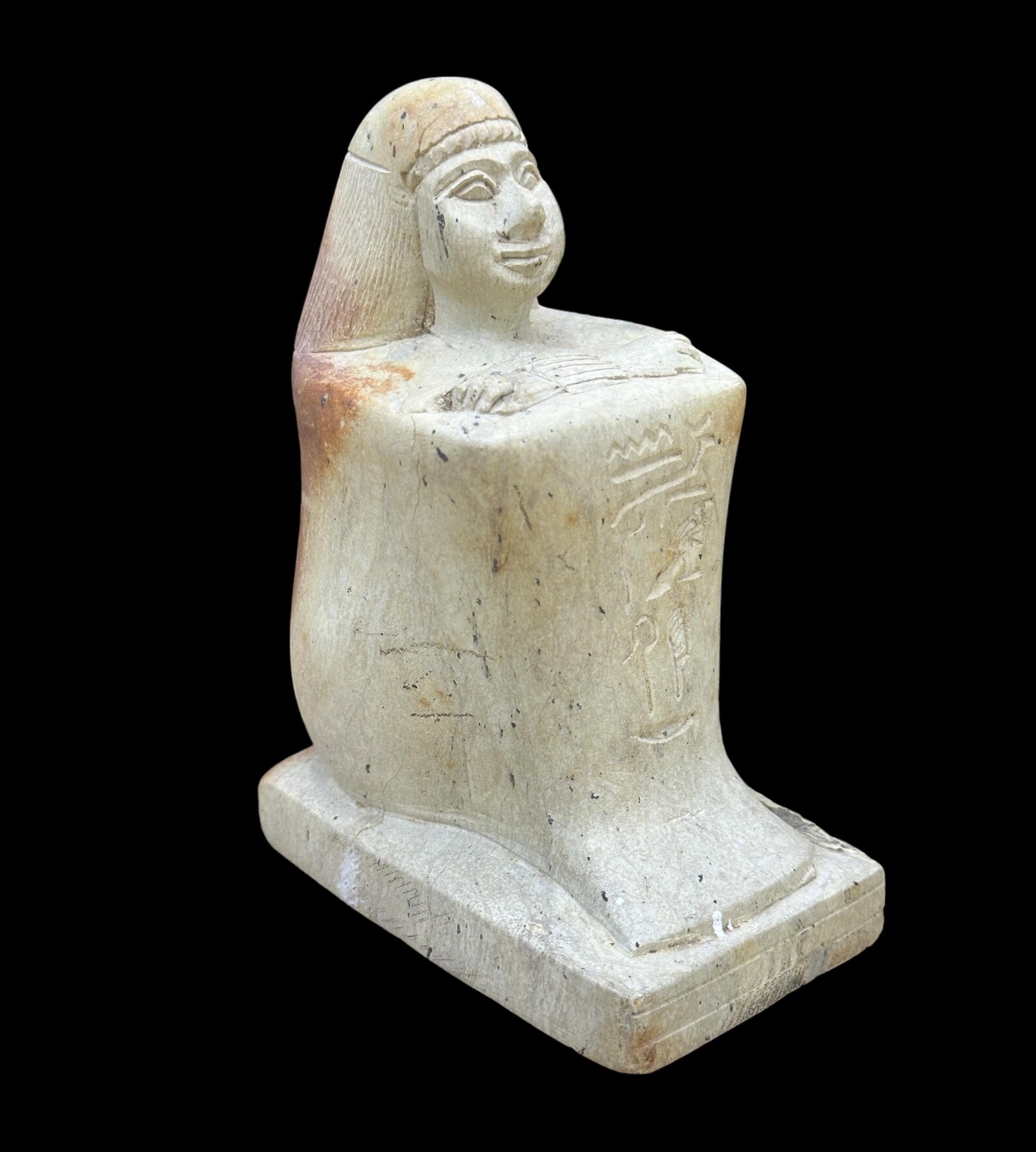 Egyptian Kneeling Magic Scribe Statue - Ancient Egyptian Block Statue ...