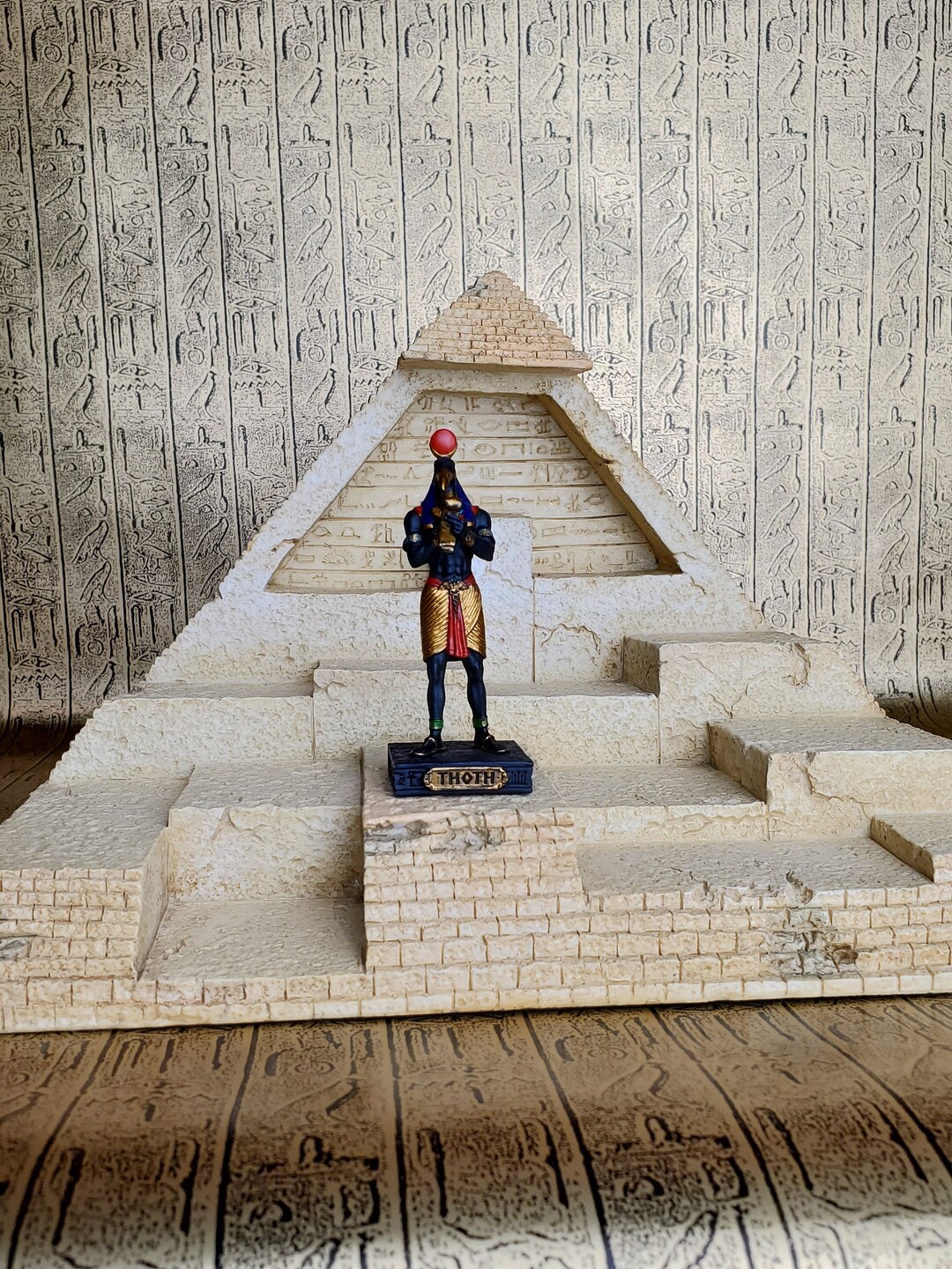 Vintage Thoth Mini Statue - Small Hand-painted Ancient Egyptian Ibis ...