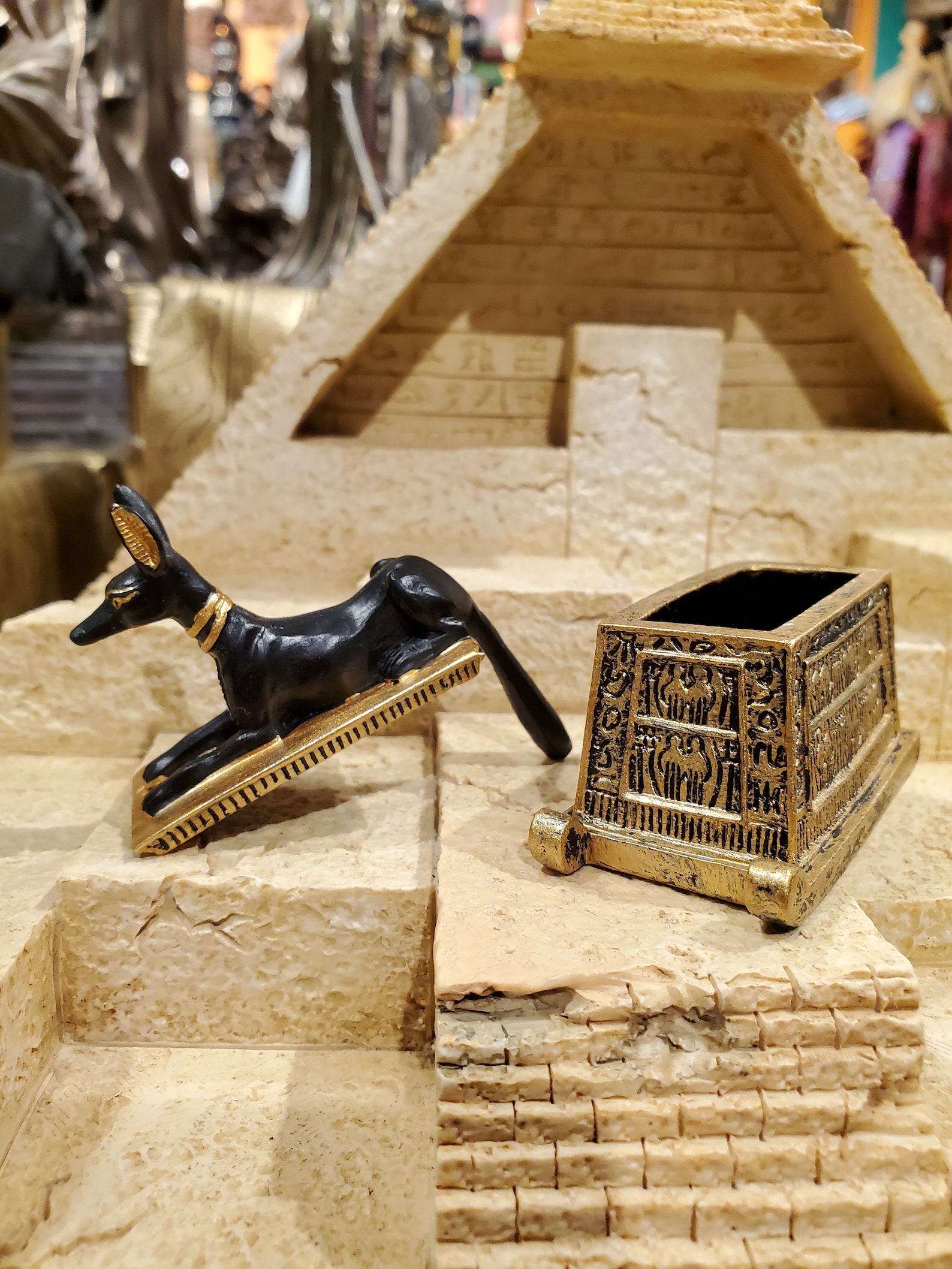 Vintage Anubis Mini Sarcophagus Box Ancient Egyptian God Anubis ...