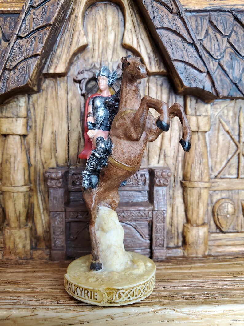 Valkyrie Mini Statue - Vintage Small Hand-painted Norse Valkyrie - Mini ...