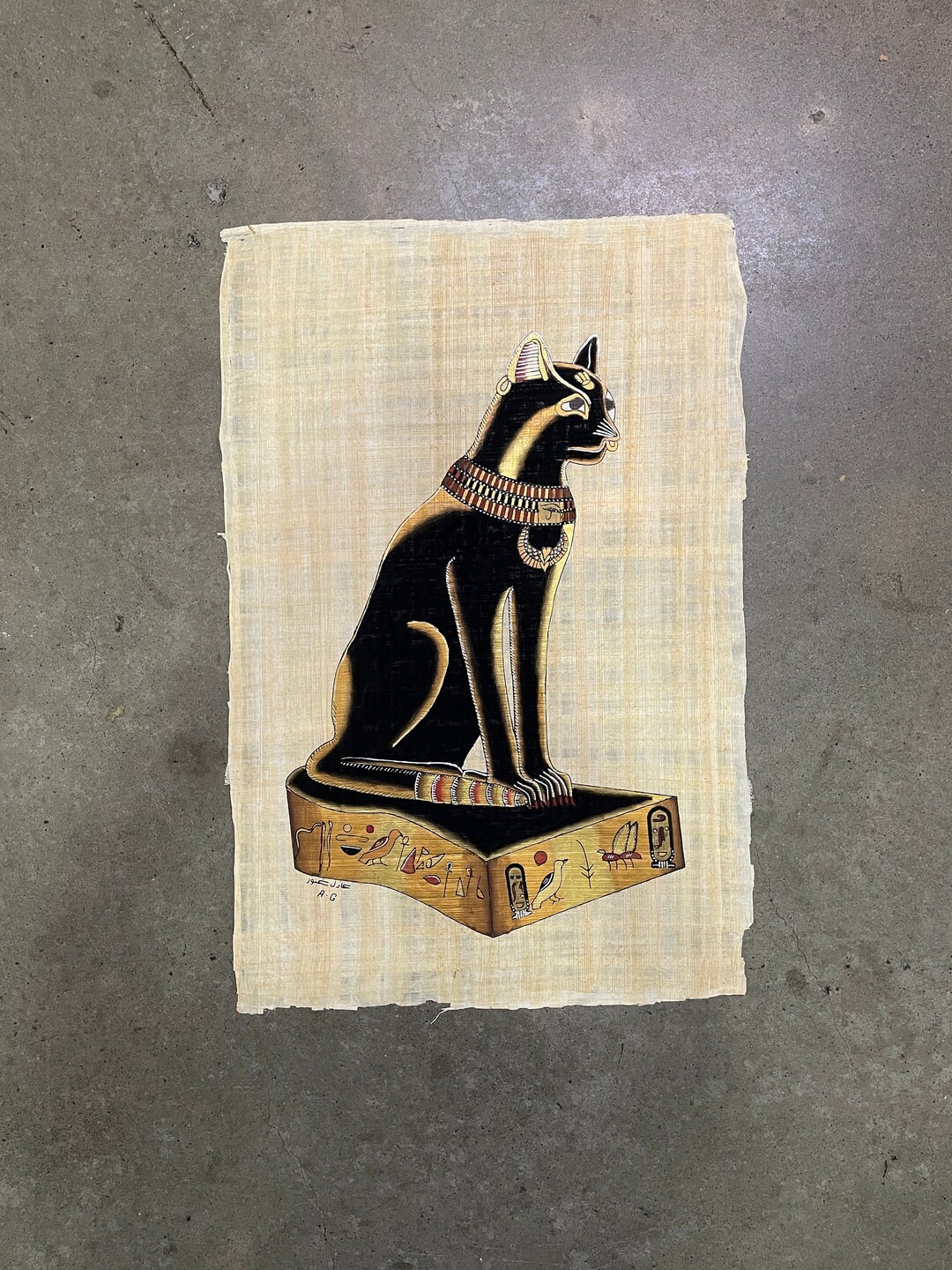 Egyptian Goddess Bastet Papyrus - Cat Goddess Bast - Made in Egypt ...