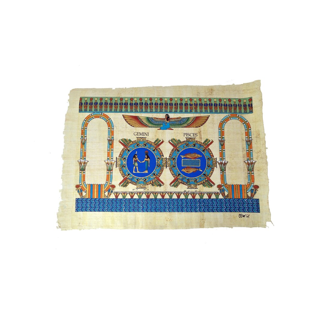Customizable Egyptian Zodiac Papyrus We Paint Your Names in ...