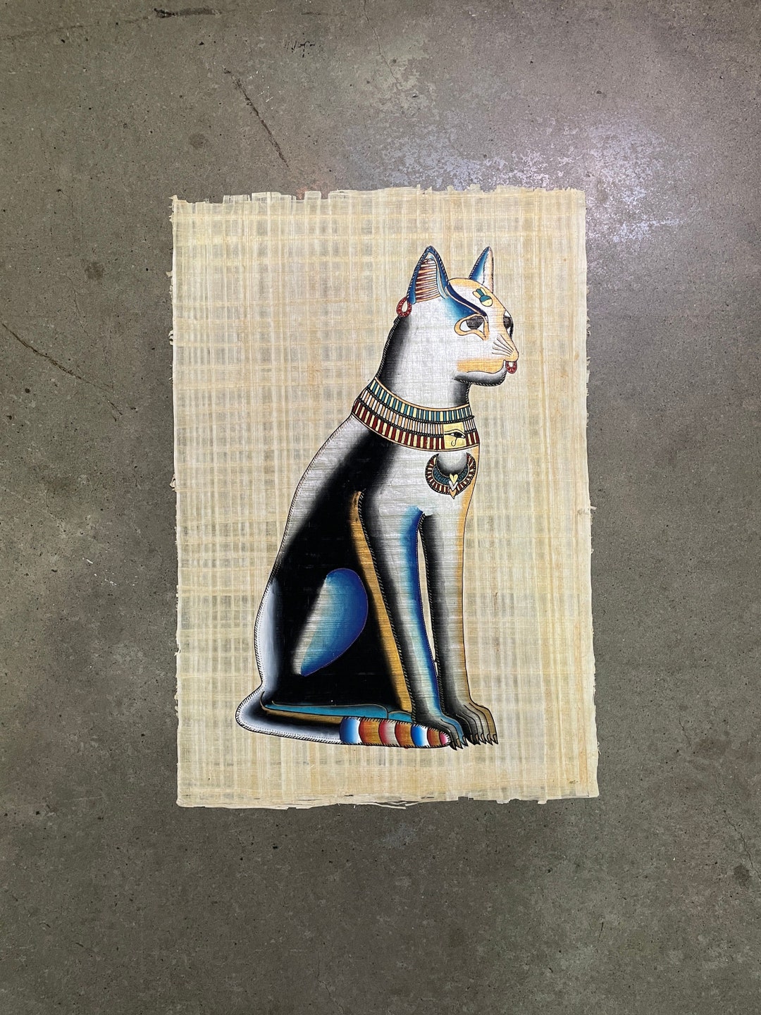 Egyptian Goddess Bastet Papyrus - Cat Goddess Bast - Made in Egypt ...