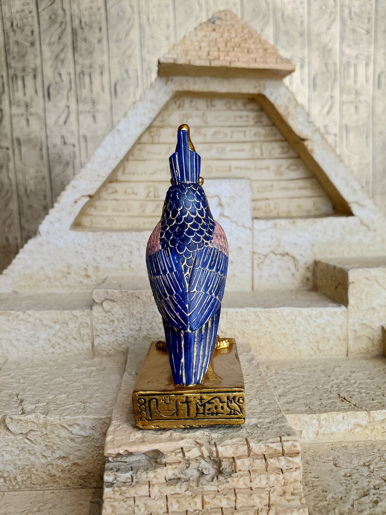 Vintage Golden Horus Mini Statue - Ancient Egyptian God Horus With ...