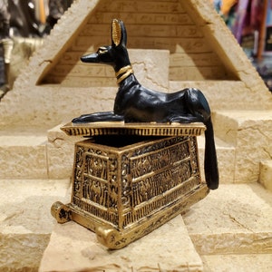 Vintage Anubis Mini Sarcophagus Box - Ancient Egyptian God Anubis ...