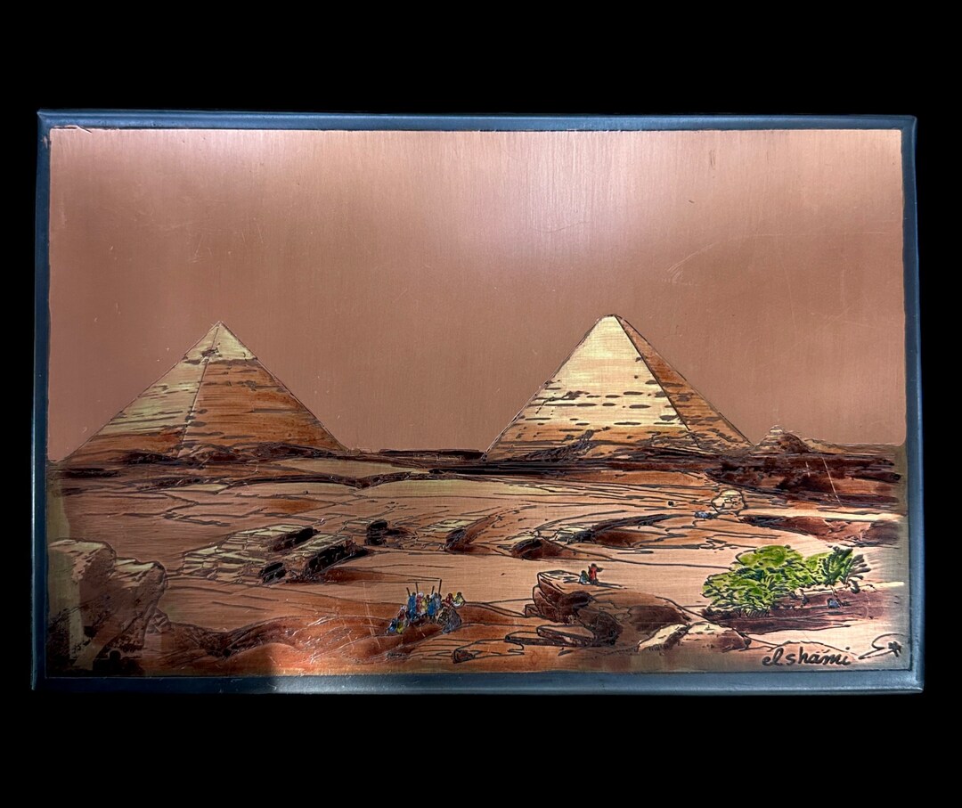 The Pyramids of Giza Copper Etching - Lithograph Print From David ...