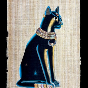 Egyptian Goddess Bastet Papyrus - Cat Goddess Bast - Made in Egypt ...