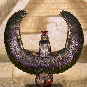 Vintage Isis Mini Statue - Small Hand-painted Ancient Egyptian Goddess ...