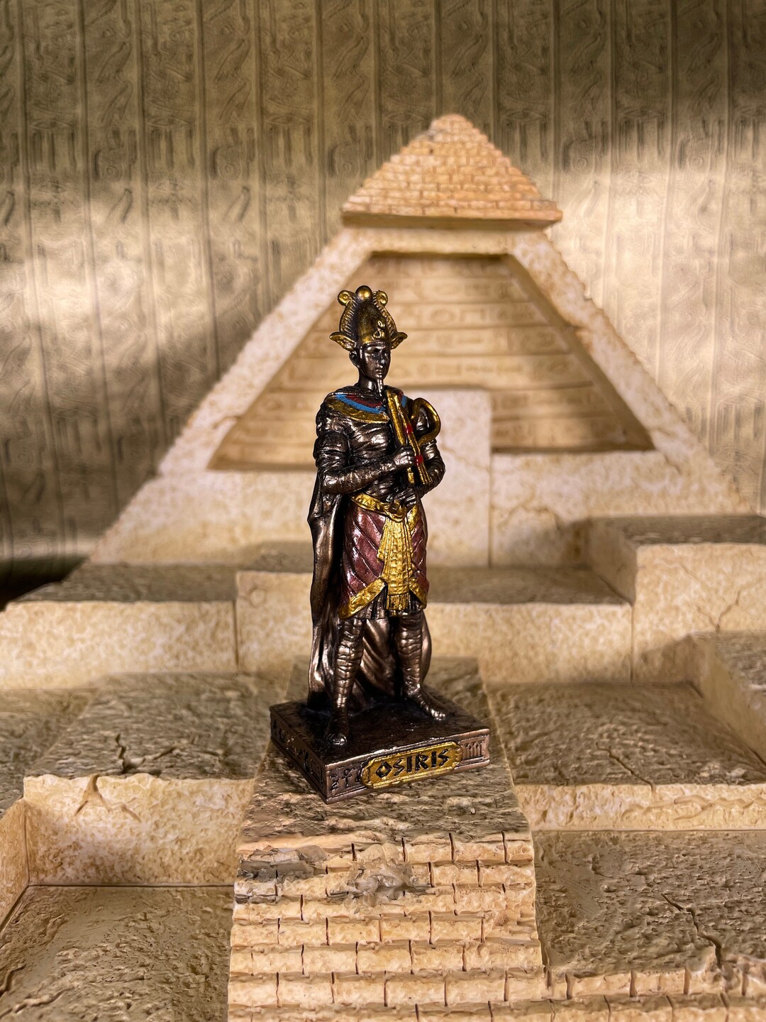 Vintage Osiris Mini Statue Small Hand-painted Ancient Egyptian God ...