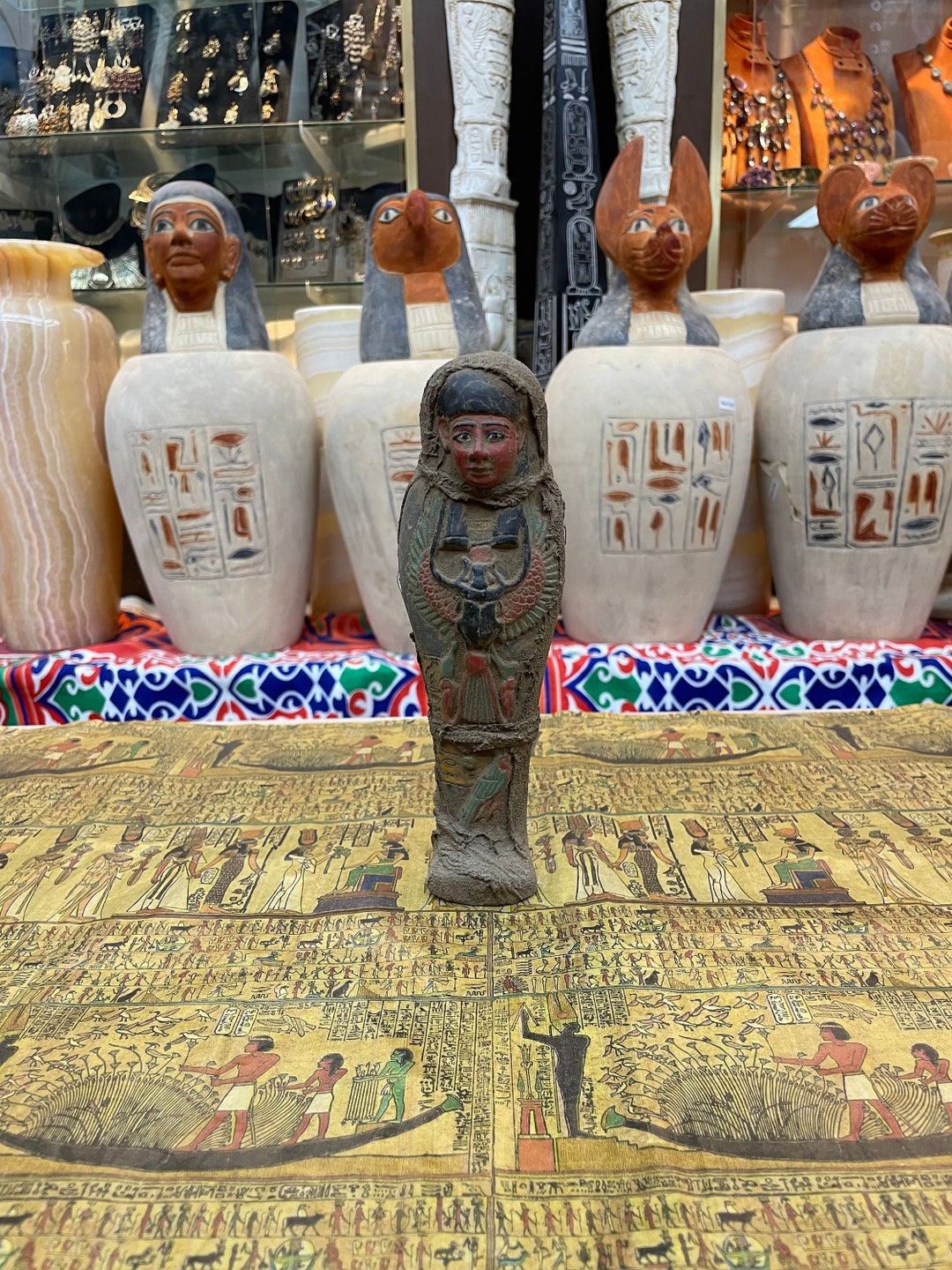 Vintage Egyptian Ushabti Stone Statue - Made in Egypt - Hand Carved ...