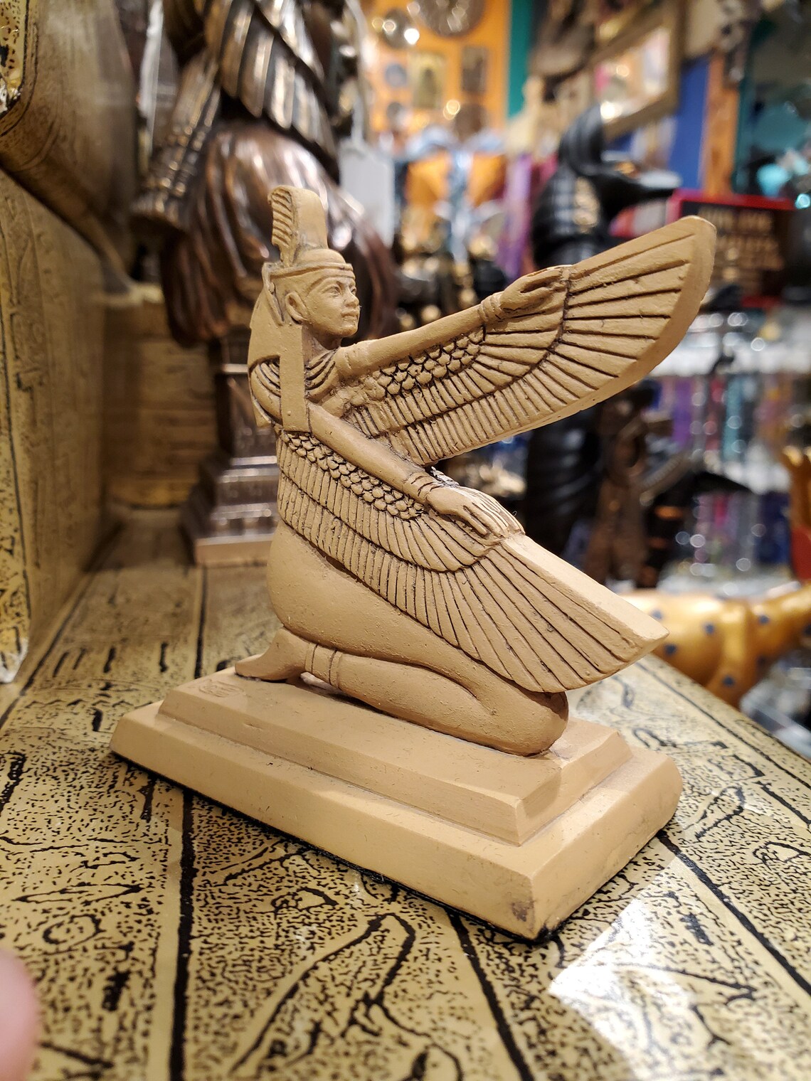 Vintage Ma'at Statue - Ancient Egyptian Goddess Maat With Feather of ...