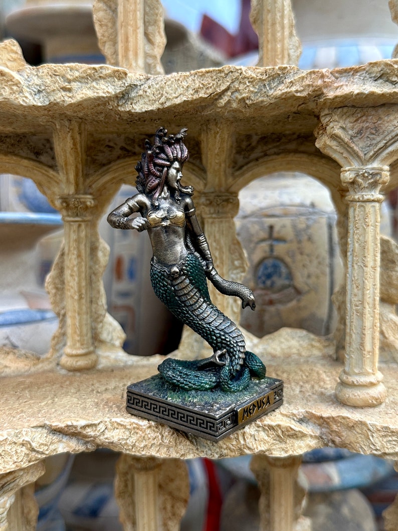 Vintage Medusa Mini Statue Small Hand-painted Ancient Greek - Etsy