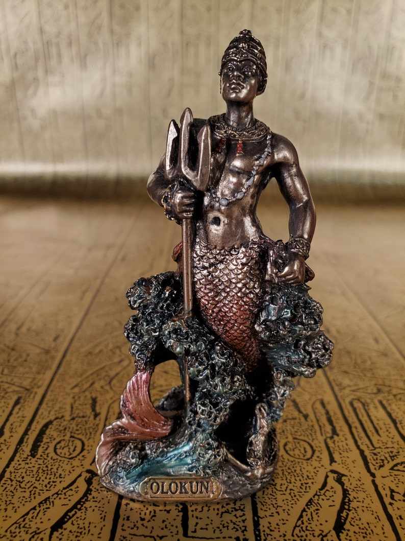 Vintage Olokun Mini Statue Small Orisha of Water Health | Etsy