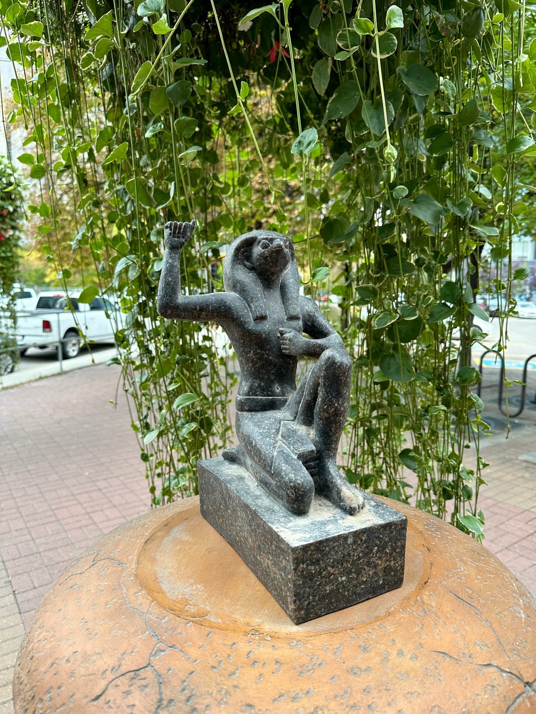 Vintage Horus Greeting the Sun Statue - Ancient Egyptian Sky God Horus ...