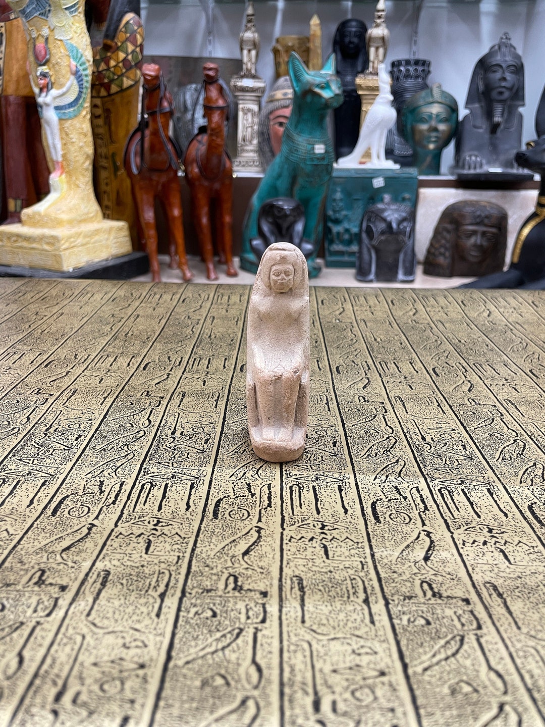 Vintage Egyptian Queen Tiye Stone Statue - Made in Egypt - Small Hand ...