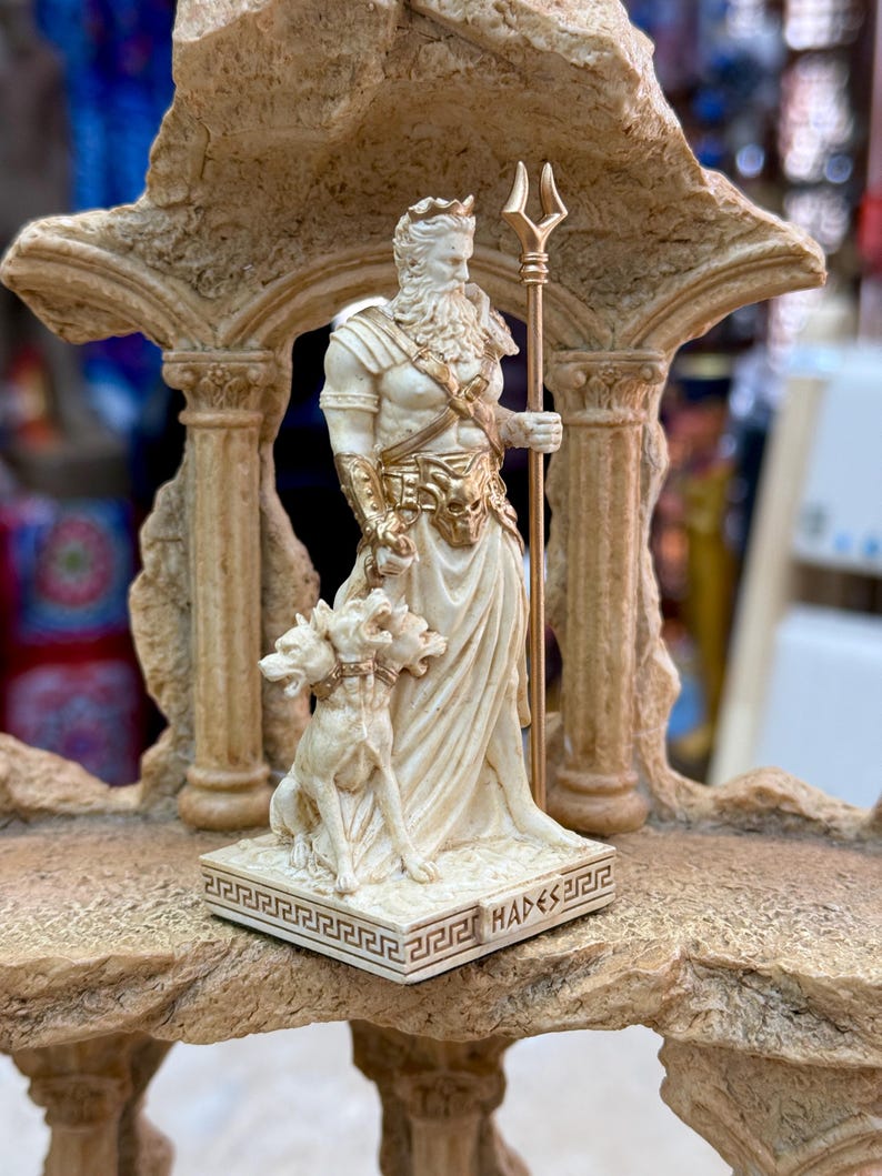 Vintage Hades Mini Statue - Small Hand-painted Ancient Greek God Hades ...