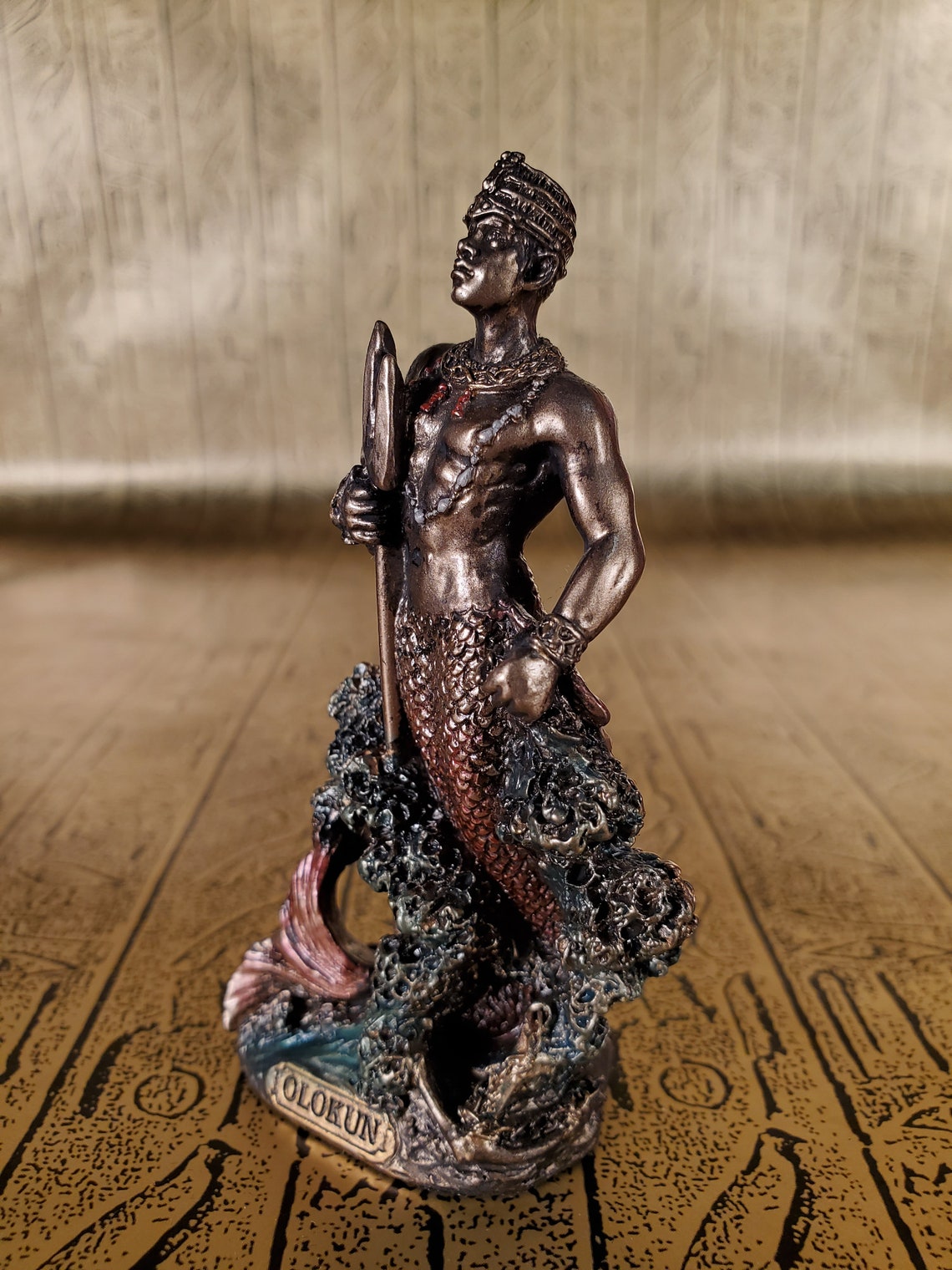 Vintage Olokun Mini Statue Small Orisha of Water Health | Etsy