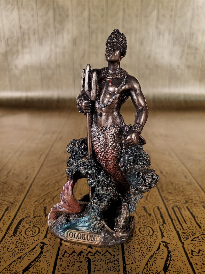 Vintage Olokun Mini Statue Small Orisha of Water Health | Etsy