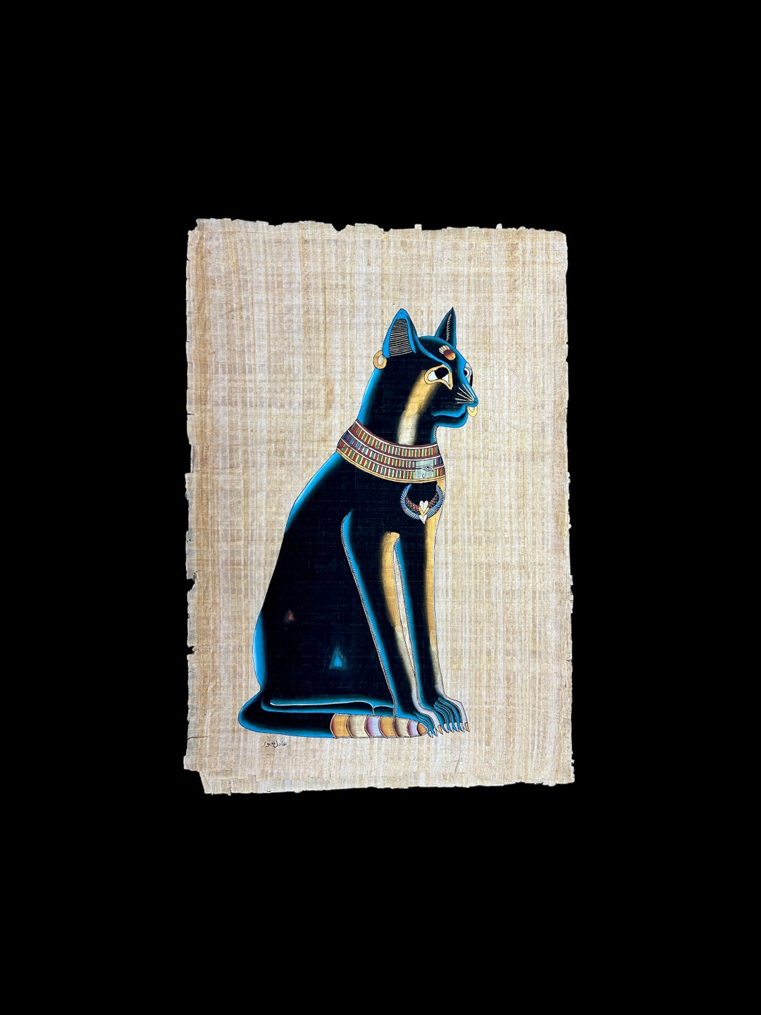 Egyptian Goddess Bastet Papyrus - Cat Goddess Bast - Made in Egypt ...