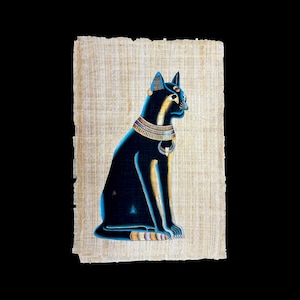 Egyptian Goddess Bastet Papyrus - Cat Goddess Bast - Made in Egypt ...