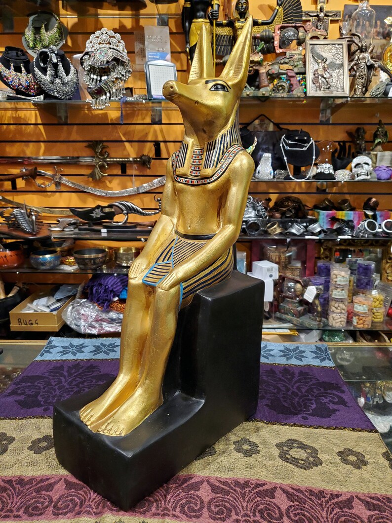 Vintage Gold Anubis Statue - Made in Egypt - Very Large Ancient ...