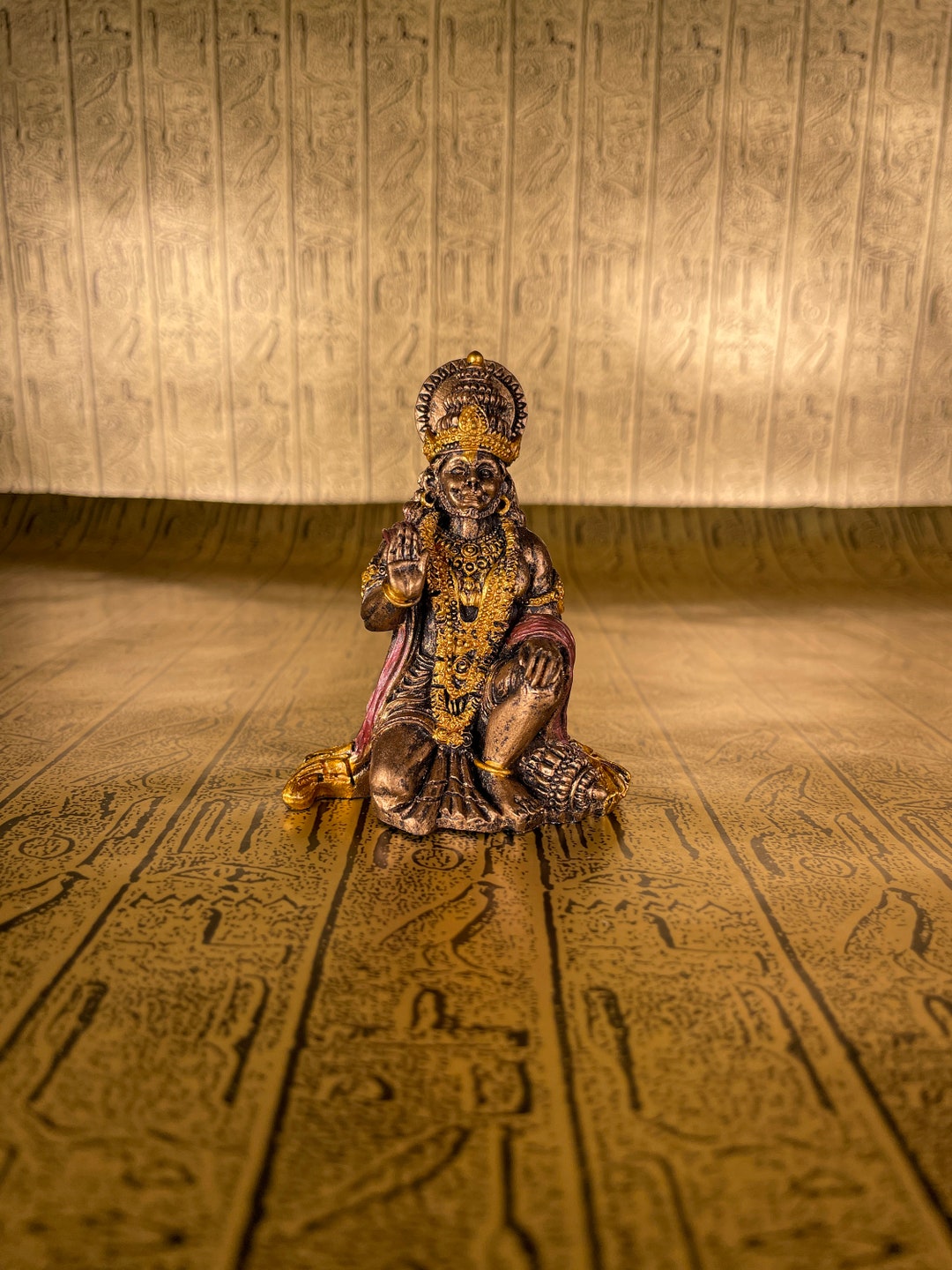 Vintage Hanuman Mini Statue - Small Monkey God / Divine Companion of ...