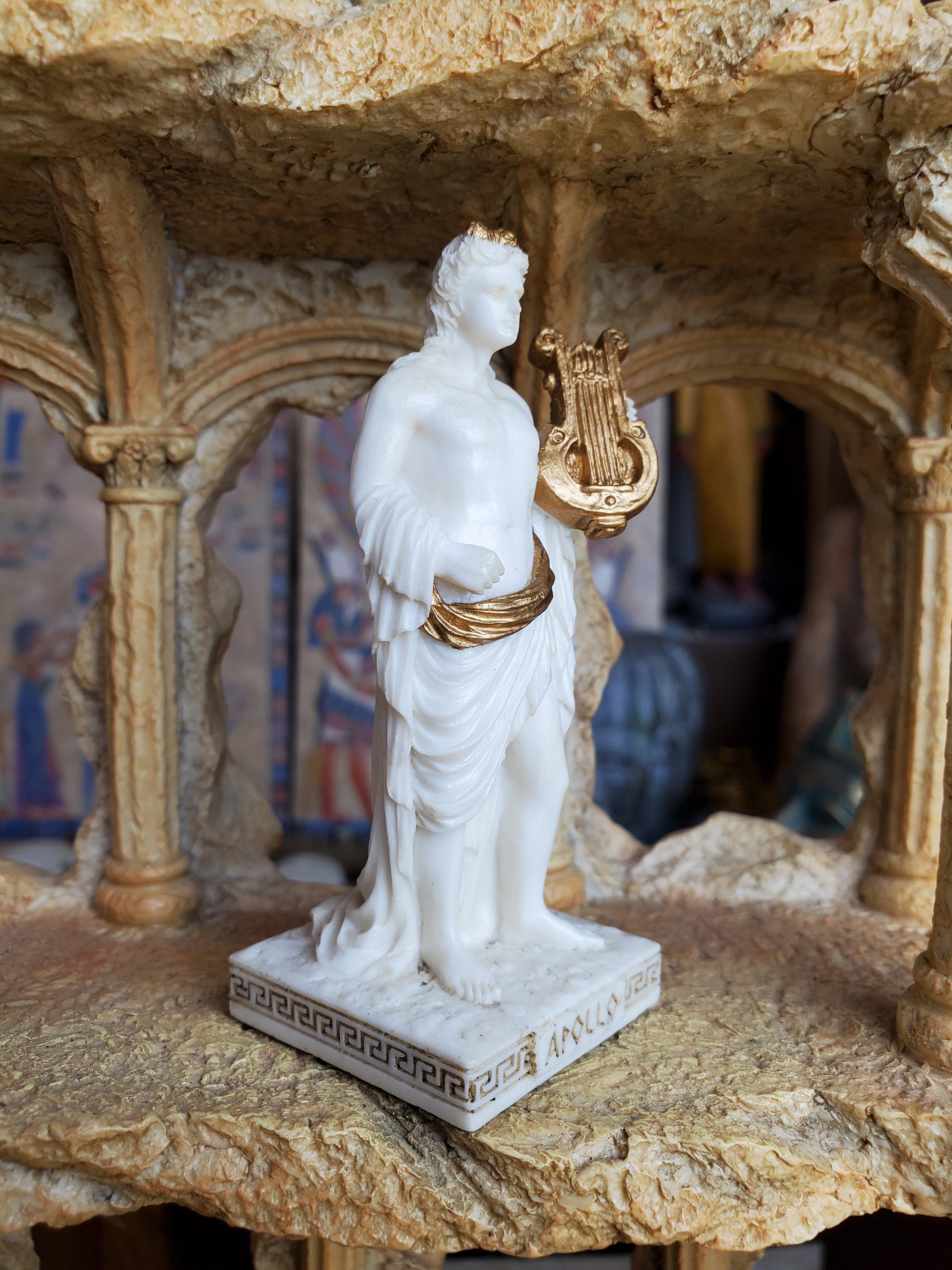 Vintage Apollo Mini Statue Small Hand-painted Ancient Greek - Etsy