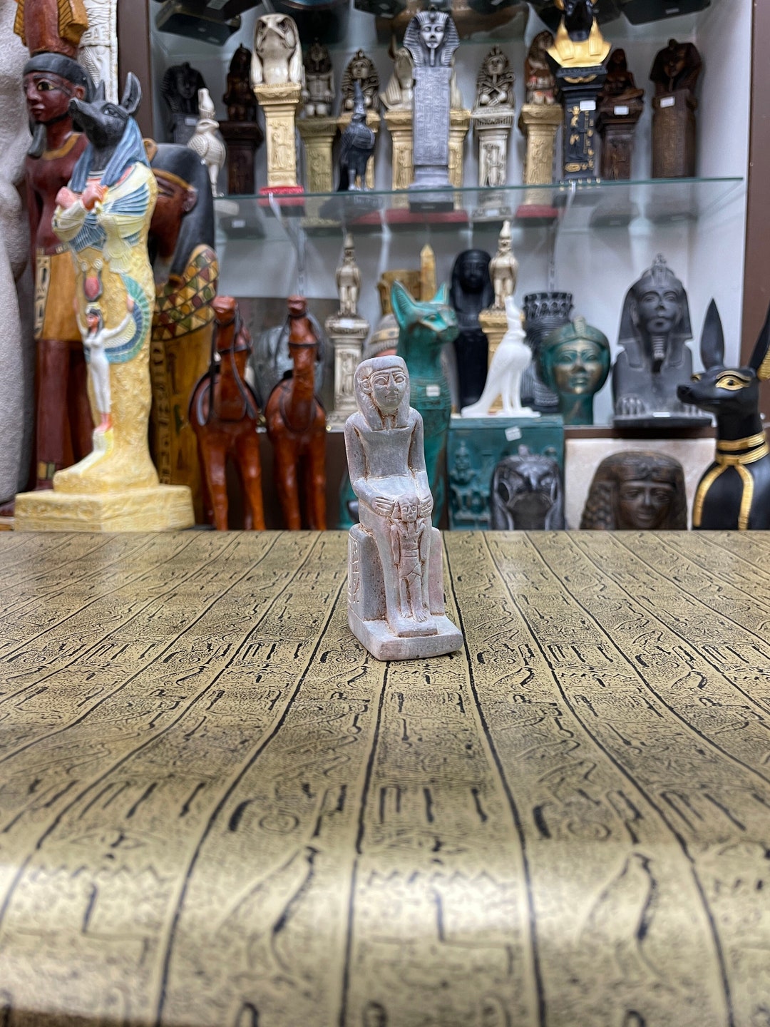 Vintage Egyptian Goddess Isis With Horus Statue Made in Egypt Small ...