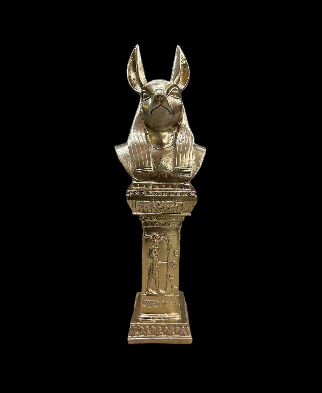 Anubis Bust on Plinth Statue - Handmade in Egypt - Ancient Egyptian God ...