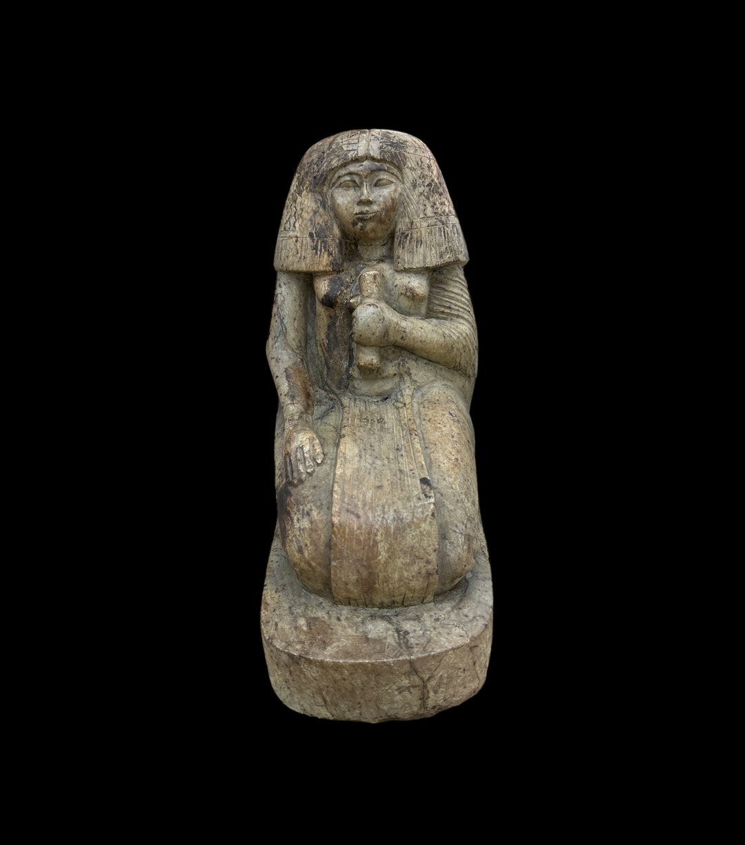 Egyptian Priestess Statue - Handcarved in Egypt - Priestess Kneeling ...