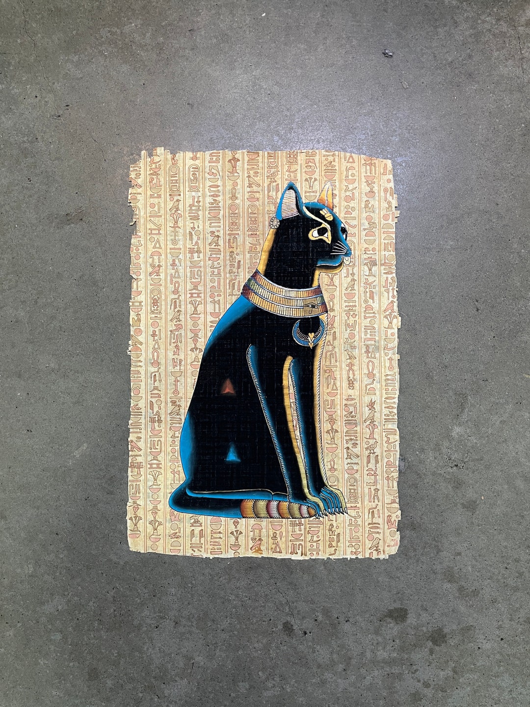Egyptian Goddess Bastet Papyrus - Cat Goddess Bast - Made in Egypt ...