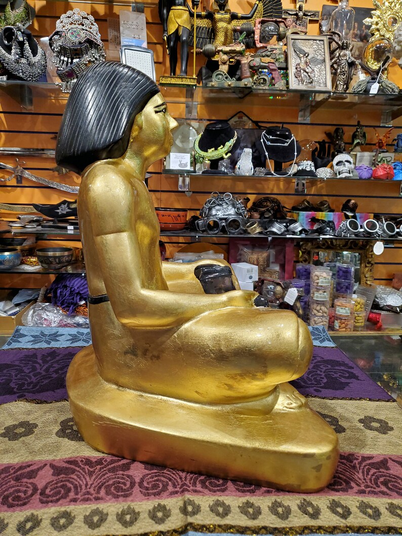Vintage Gold Scribe Statue Made in Egypt Very Large - Etsy