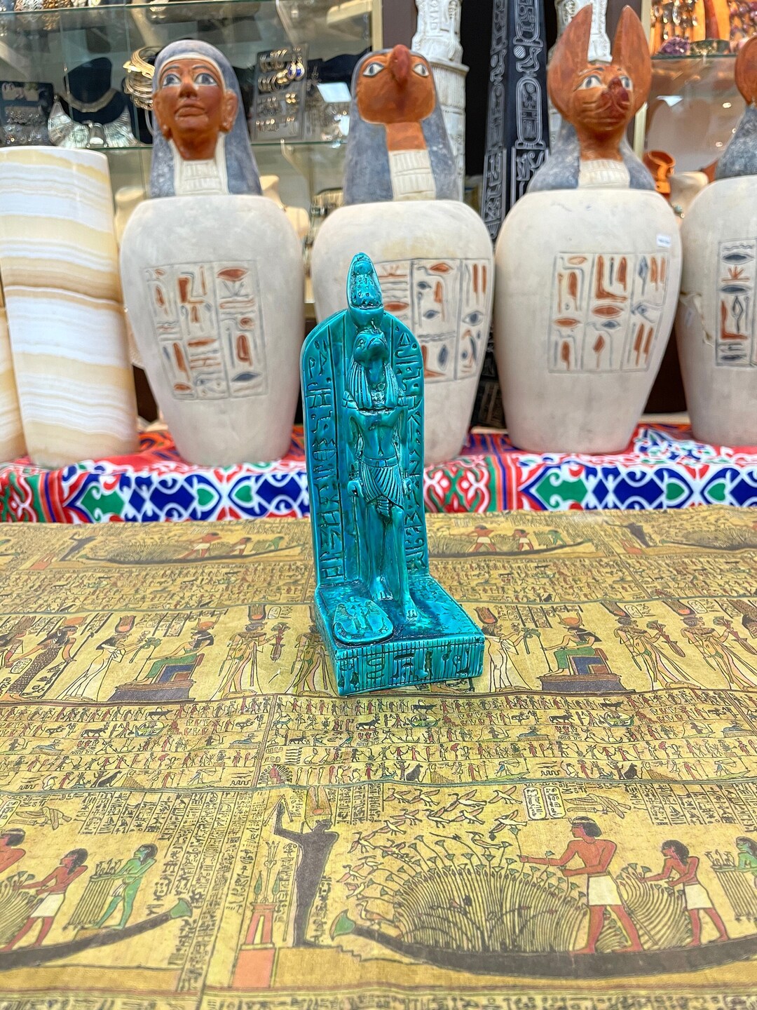 Horus With Hieroglyphic Stela Statue Ancient Egyptian Sky - Etsy Canada
