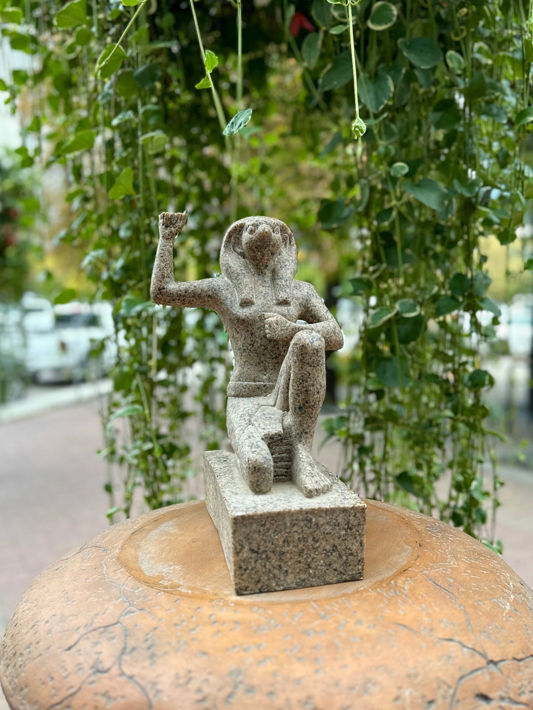 Vintage Horus Greeting the Sun Statue - Ancient Egyptian Sky God Horus ...