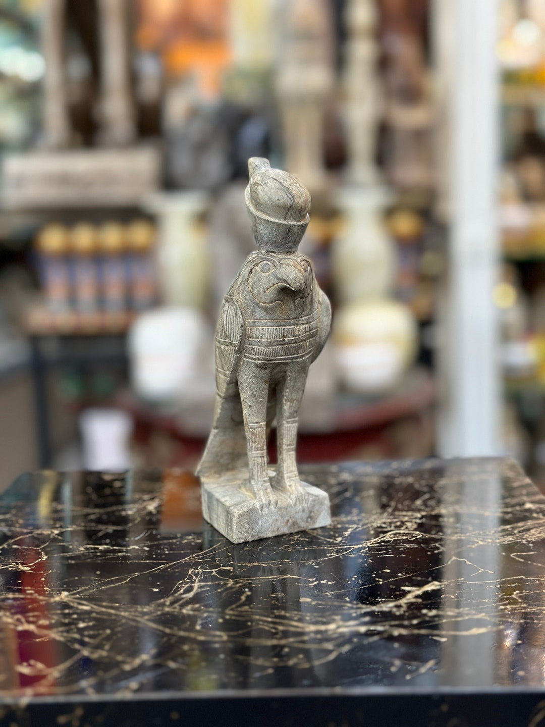 Horus Statue - Ancient Egyptian Sky God Heru - Handcarved Limestone ...