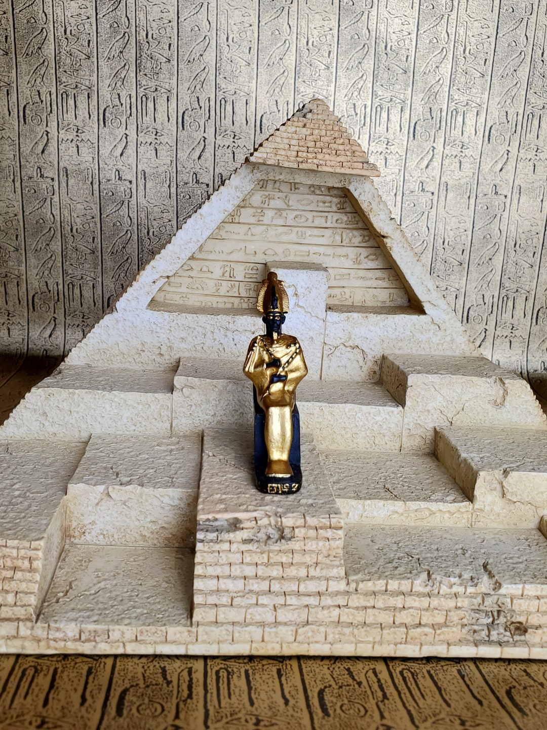 Vintage Osiris Mini Statue - Ancient Egyptian God Osiris in Throne With ...