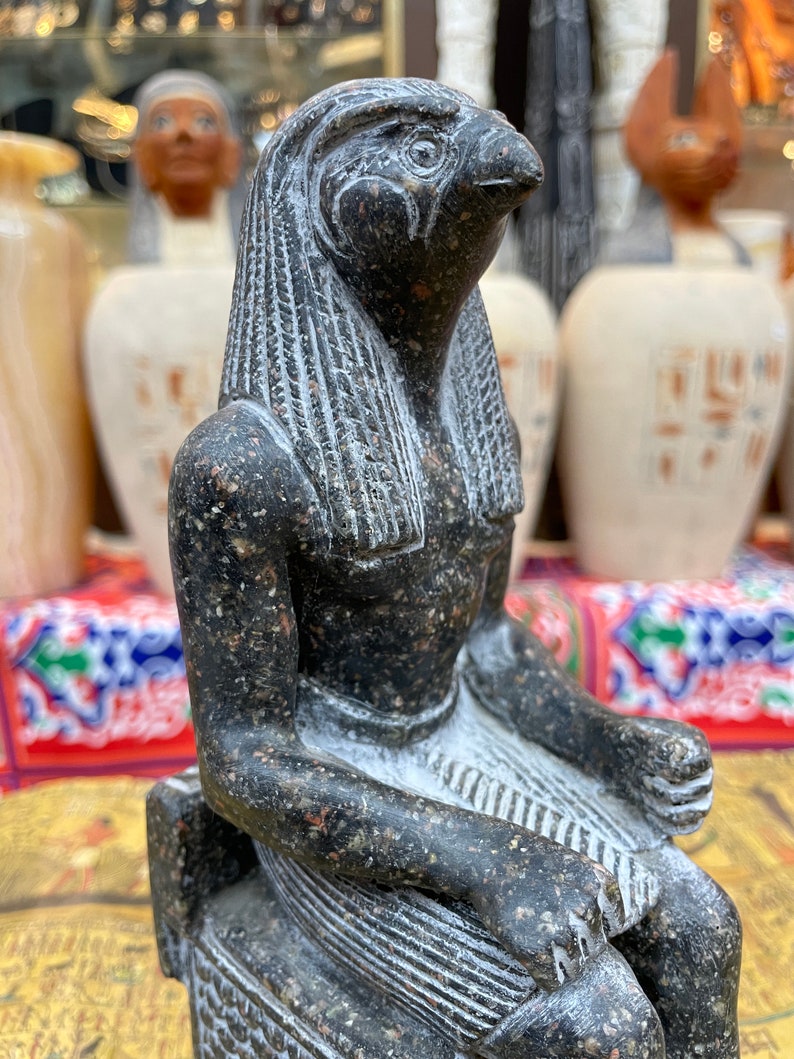 Horus With Hieroglyphic Stela Statue - Ancient Egyptian Sky God Horus ...